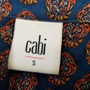 CAbi | Tops | Cabi S Kyoto Blossom Medallion Reign Top Blue Semi Sheer ...